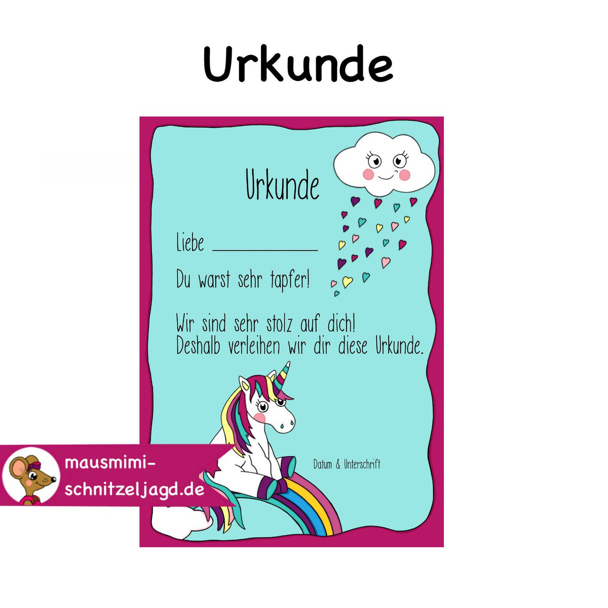 Urkunde Tapferkeit krankes Kind tapfer mutig für Kinder – Mausmimi